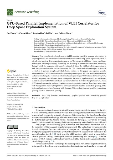 Pdf Gpu Based Parallel Implementation Of Vlbi Correlator For Deep