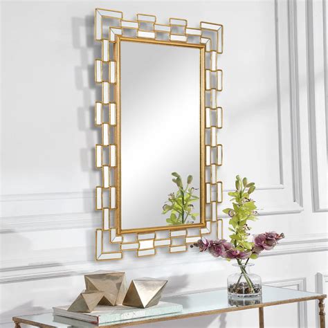 Alexloger 36 X 24 Rectangular Large Hanging Rectangular Gold Wall