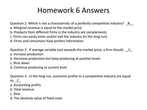 PPT Homework Answers PowerPoint Presentation Free Download ID