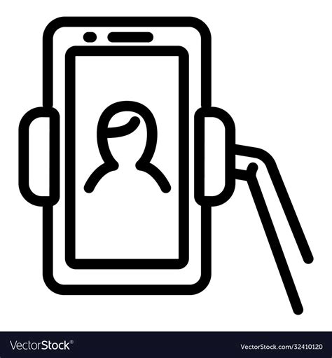 Video Selfie Icon Outline Style Royalty Free Vector Image