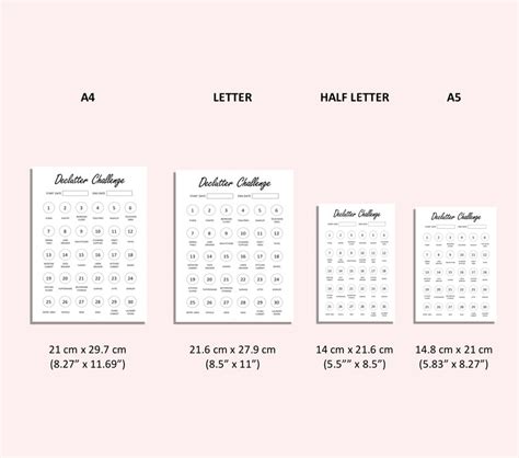 30 Day Declutter Challenge Declutter Tracker Printable Etsy