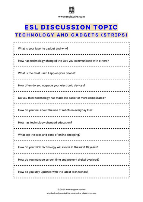 Esl Discussion Topic — Technology And Gadgets