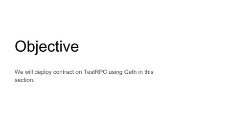 Use Geth To Deploy Contract Ppt