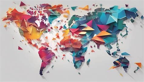 Concept Of Global Business Expansion With Abstract World Map Fragments Stock Illustration