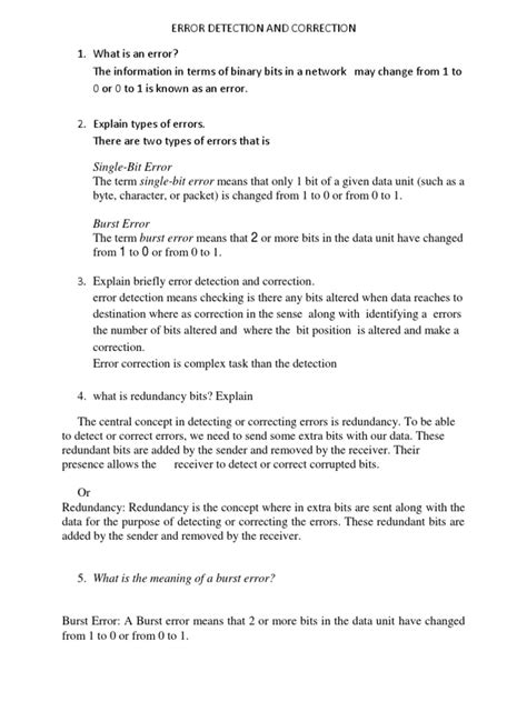 Single Bit Error Pdf Error Detection And Correction Discrete
