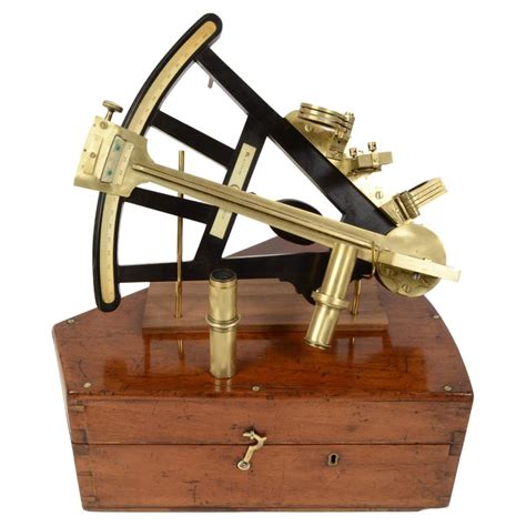 Xix Century Wood Octant Signed Plaskett London Antique Nautical