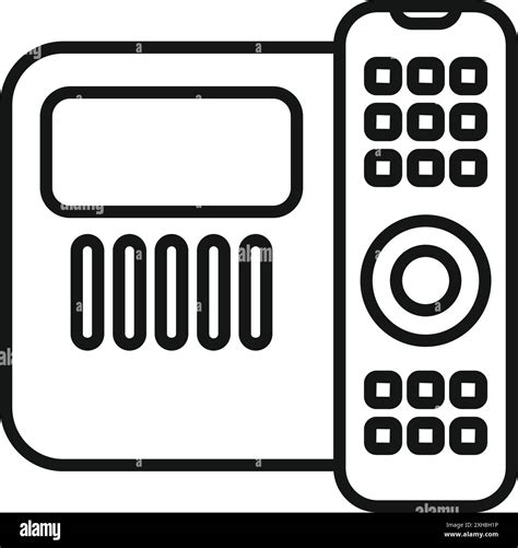 Line Drawing Of An Intercom System With Keypad Display Screen And Handset Stock Vector Image