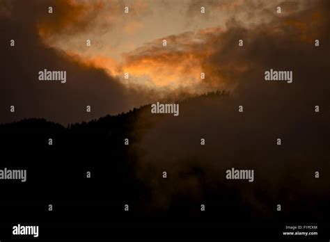 Cloudy Rainy Hills Of Olympic National Forests Washington Usa Hills