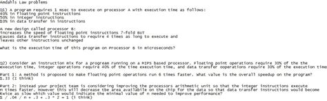 Solved Q1 A Program Requires 1msec To Execute On Processor