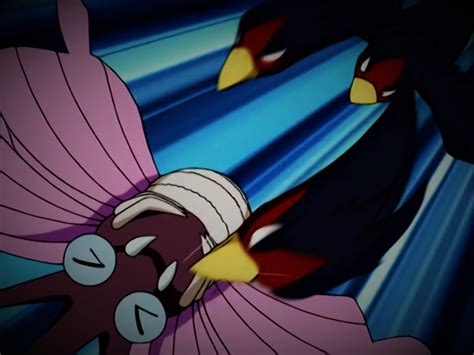 Ashs Swellow Using Peck By Pokemonsketchartist On Deviantart