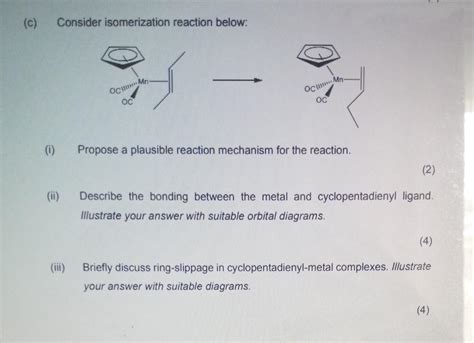 Solved C Consider Isomerization Reaction Below I