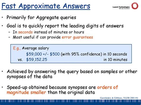 Approximate Query Processing Taming The TeraBytes A Tutorial Ppt