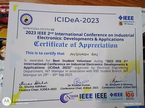 avinash raj on linkedin ieee ieee icidea2023 nit manipur nitmanipur