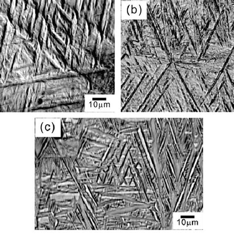 Optical Micrographs Showing The Microstructure Of A 00 Martensite Download Scientific Diagram