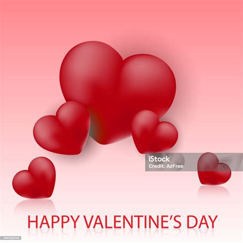 3d 빨간 심 혼 발렌타인의 날 인사말 카드 벡터 2월에 대한 스톡 벡터 아트 및 기타 이미지 2월 3차원 형태 개념 Istock