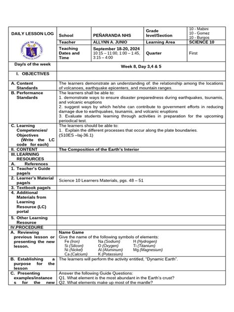 week 8 day 3 5 pdf planetary core earth