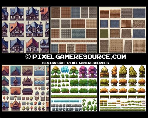 2d Rpg Maker And Game Outdoor Buildings Bundle By Pixelgameresources On