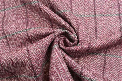 100 Wool Windowpane Check Tweed Fabric Dm34