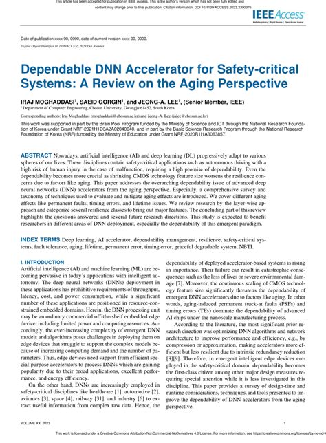 Pdf Dependable Dnn Accelerator For Safety Critical Systems A Review On The Aging Perspective