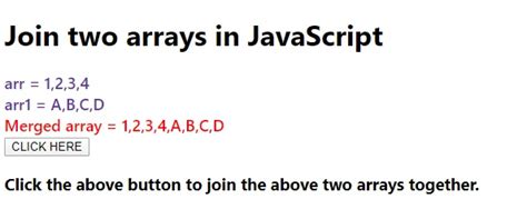How To Join Two Arrays In Javascript