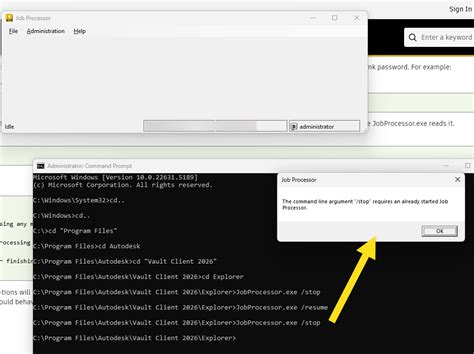 The Command Line Argument Argument Requires An Already Started Job Processor When Trying