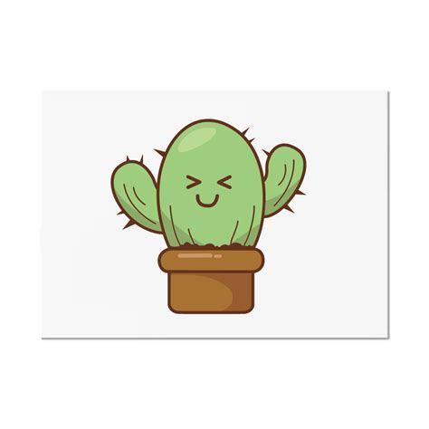 Cartoon Cute Cactus Vector Design Shop By Aquadigitizing