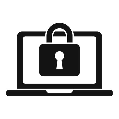 Premium Vector Locked Laptop Icon Simple Vector Data Protect Computer