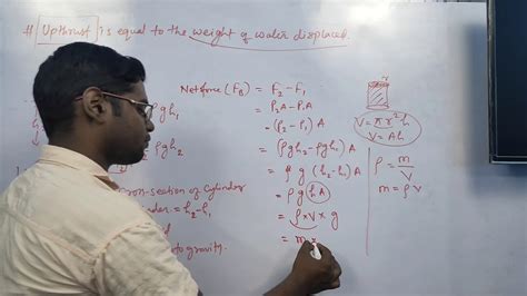 Class 9 Icse Ch 5 Reason For Upthrust Upthrust Weight Of Water Displaced Factor