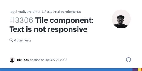 Tile Component Text Is Not Responsive · Issue 3306 · React Native