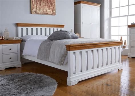 White Wood Full Size Bed Wooden Bed Frames Strong And Solid