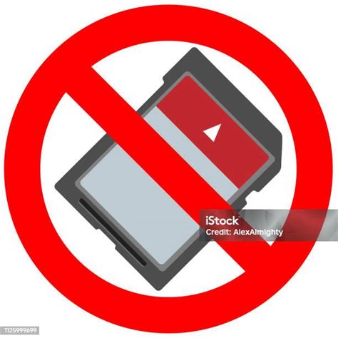 메모리 카드 아이콘이 흰색 배경에 고립 금지 기호 메모리 카드는 벡터 일러스트 레이 션을 금지 됩니다 메모리 카드를 사용 하 여 이미지는 허용 되지 않습니다 메모리 카드는