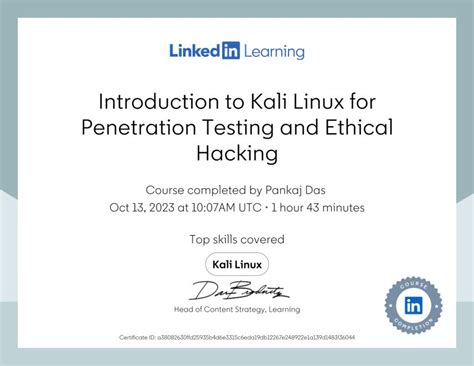 Pankaj Kumar On Linkedin Certificate Of Completion