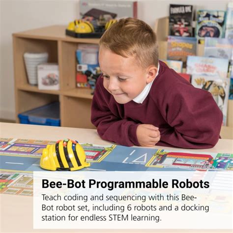 Tts Bee Bot® Programmable Floor Robot 6 Pack Plus Docking Station