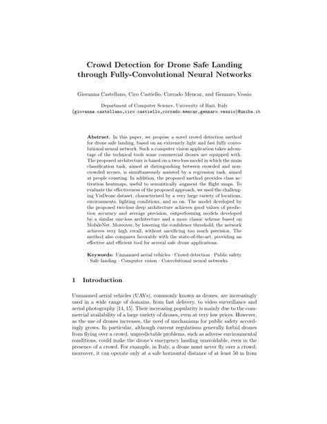 Pdf Crowd Detection For Drone Safe Landing Through Fully