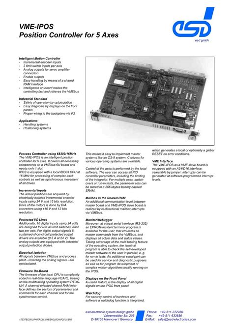 Download Complete Data Sheet PDF File Esd Electronics Inc