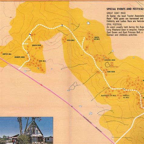 Informative Vintage Lightning Ridge Map — Australian Opal Centre