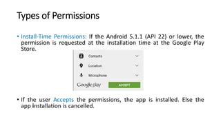 Request Permissions In Android App Pdf Operating Systems Computer Software And Applications