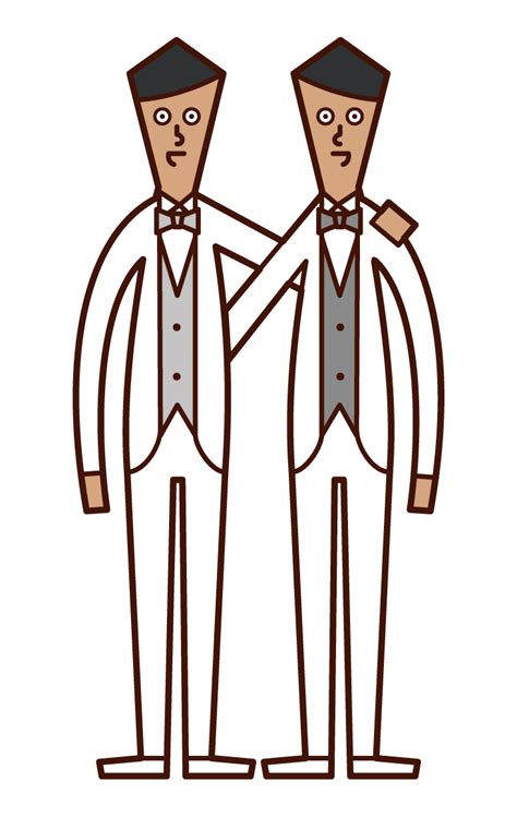 동성 결혼과 성소수자 남성 일러스트 무료 일러스트 소재집 Kukukeke