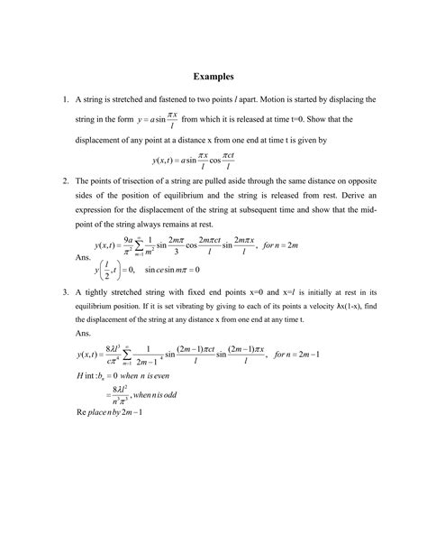1 D Wave Equation Docx