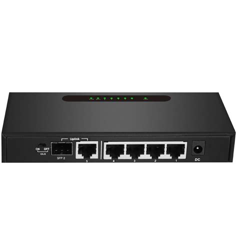 4 Port Unmanaged Switch 2 RJ45 Ethernet Ports 2 SFP Fiber Ports Verloop Io