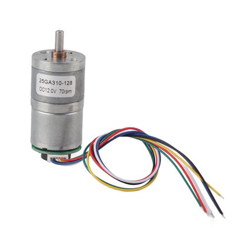 High Precision 128 Dc Encoder Gear Motor 12v 70rpm Metal Speed Reduction Motor For Robotics