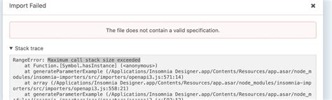 [bug] maximum call stack size exceeded · issue 1367 · kong insomnia · github