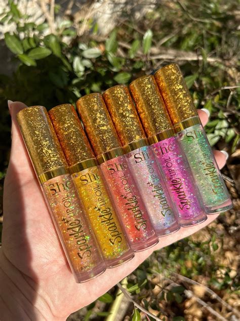 Glitter Lip Oils Clear Glitter Lip Gloss Etsy