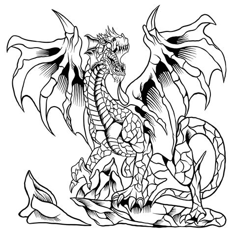 Dragon Art Black And White