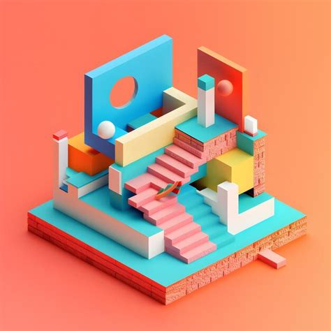 Abstract Geometric Shapes Building Structure Premium Ai Generated Image