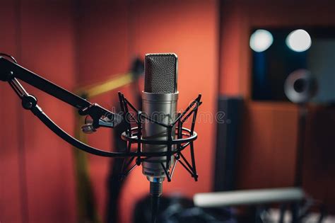 Studio Microphone Setup In Recording Studio Audio Equipment Photo Stock Illustration
