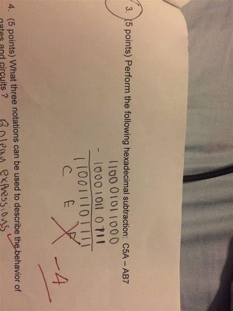 Solved Perform The Following Hexadecimal Subtraction C A Chegg