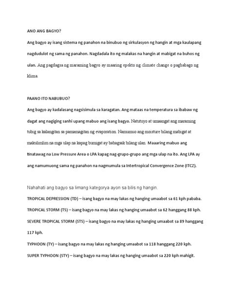 Ano Ang Bagyo Pdf
