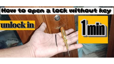 How To Unlock Cabinet Lock Without Key Unlock In Min Open A Lock With Bobby Pin YouTube