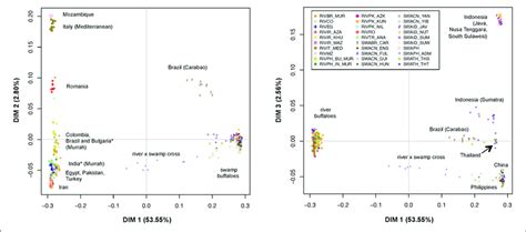 Multi Dimensional Scaling Plot Of Dimension 1 Vs 2 Left And 1 Vs